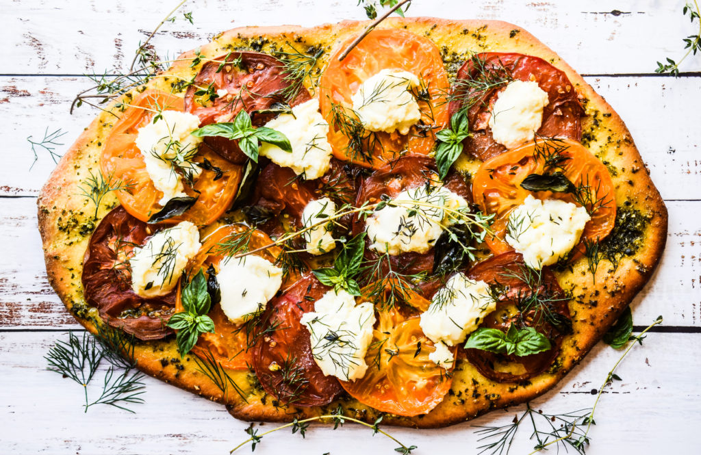 Heirloom Tomato Flatbread - The Frozen Biscuit