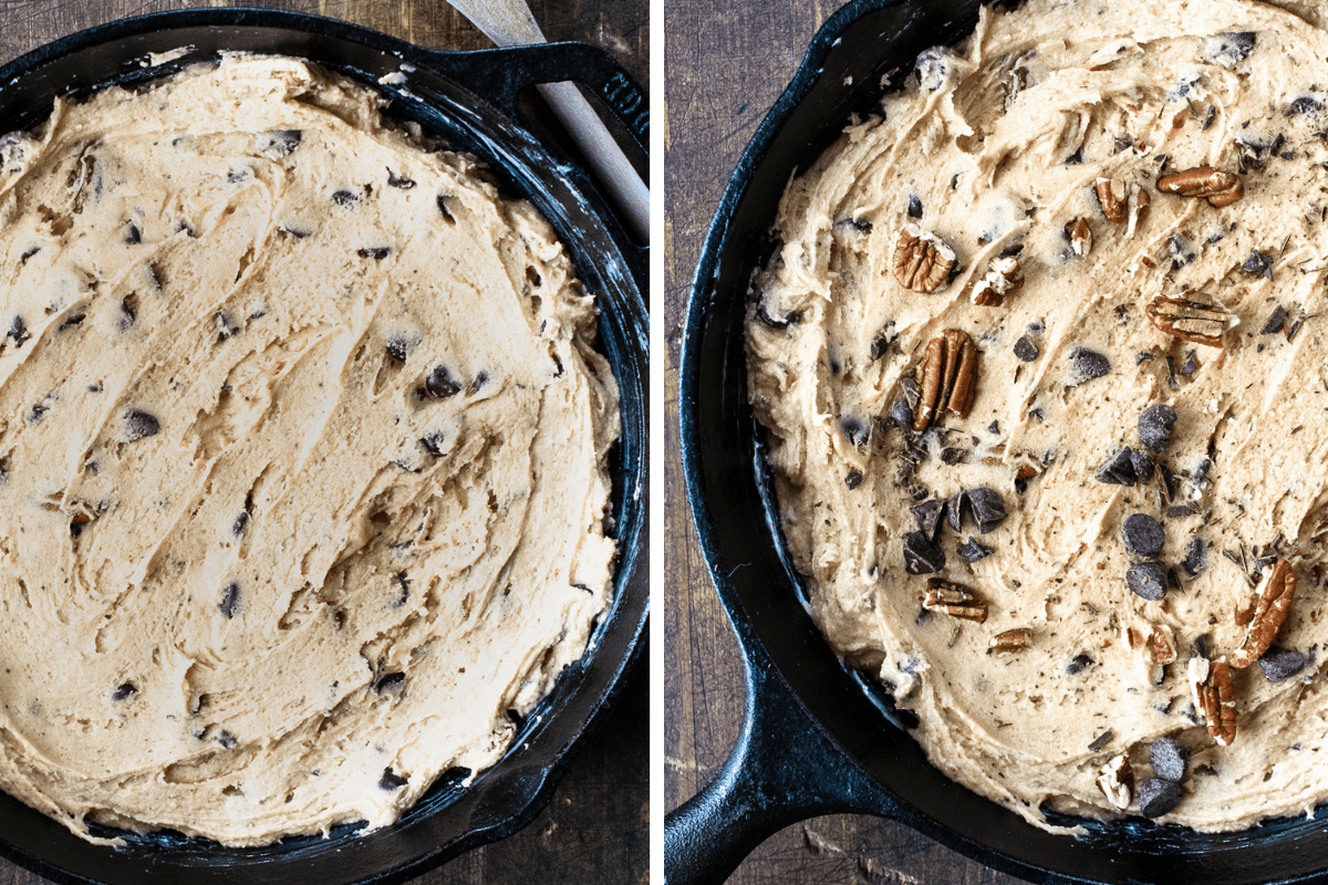 Toasted Pecan Chocolate Chunk Peanut Butter Skillet Cookie | The Frozen ...